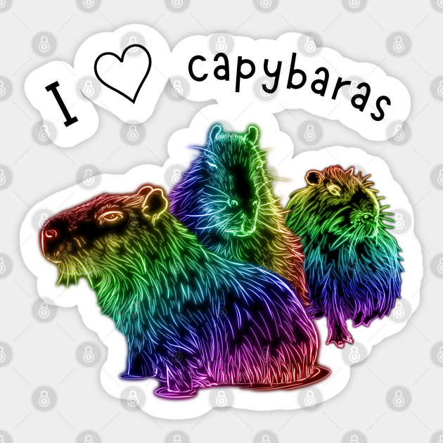 I love Capybaras - Capybara - Sticker | TeePublic